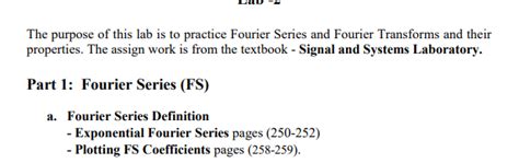 Solved The Purpose Of This Lab Is To Practice Fourier Series Chegg