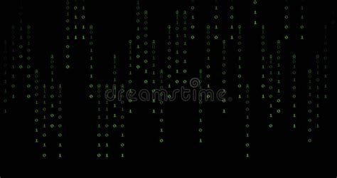 Image Of Green Binary Coding Data Processing Over Black Background