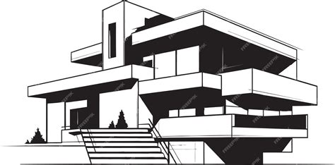 Premium Vector Home Structure Symbol Architecture Design Vector Emblem Futuristic Residence