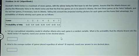 solved problem 16 07 algorithmic baseball s world series is