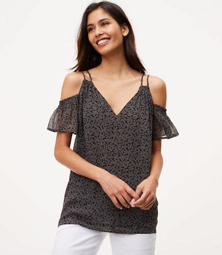 Image Of Dotted Floral Strappy Cold Shoulder Top Short Sleeve Chiffon