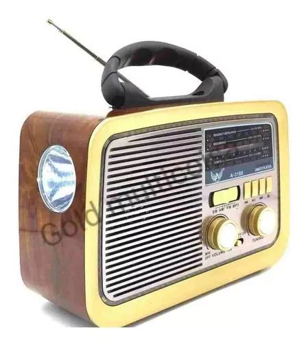 Rádio Retro Am Fm Sw Usb Bateria Recarregável Aux Sd Vintage Frete Grátis