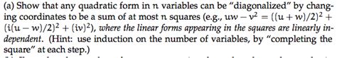 linear algebra diagonalize general quadratic form mathematics stack