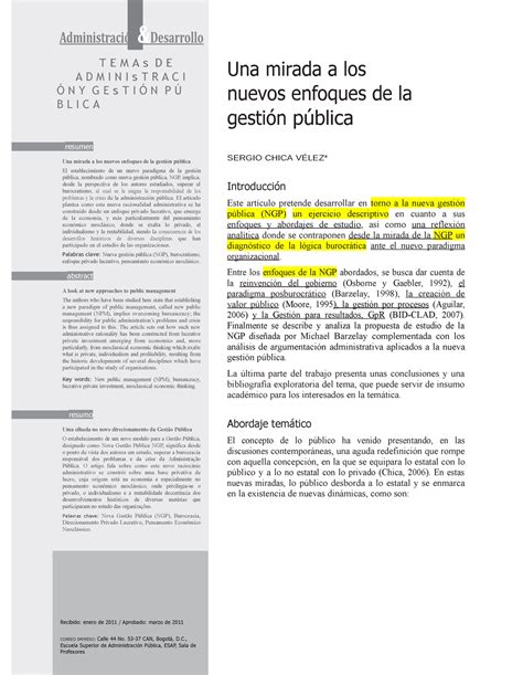 1ar Lectura Una Mirada A Los Nuevos Enfoques De La Gp Administración