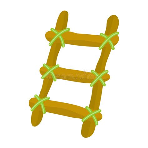 Las Escaleras De Madera Aislaron El Ejemplo Ilustración Del Vector