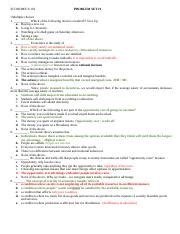 Problem Set With Notes Doc ECONOMICS PROBLEM SET I Multiple Choices Which Of The