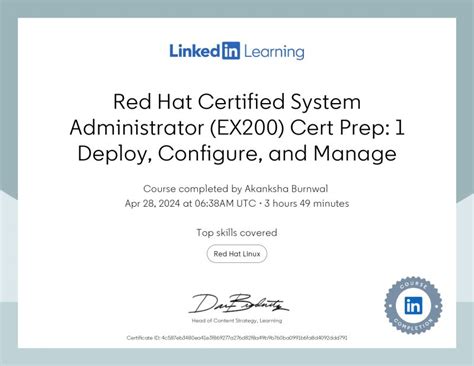 Redhat Certification Learningjourney Linkedinlearning Itskills Akanksha Burnwal