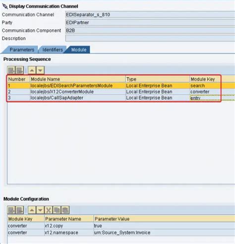 Edi Separator Sender Adapter Module Configuration X Converter Module Sap Pi Po SAP
