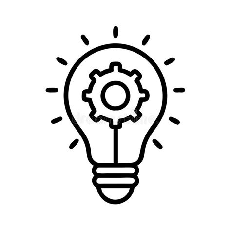 Innovative Light Bulb With Gear Symbolizing Creative Ideas And Problem Solving Design Stock