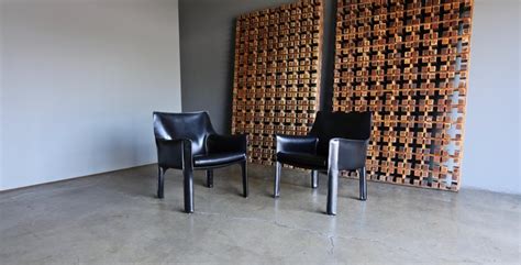 Mario Bellini Leather Cab Lounge Chairs For Cassina At 1stdibs