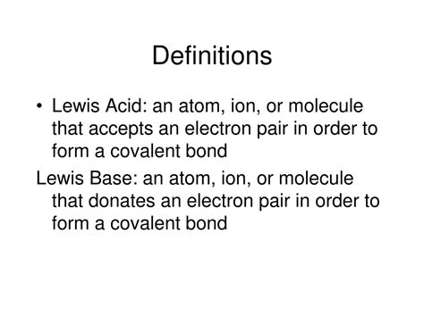 Ppt Lewis Acids And Bases A Generalized Acid Base Model Powerpoint