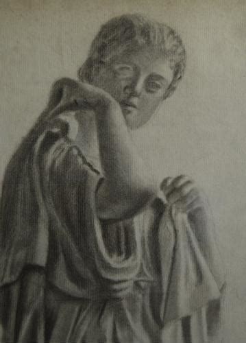 Classical Charcoal Drawing Of A Roman C1900