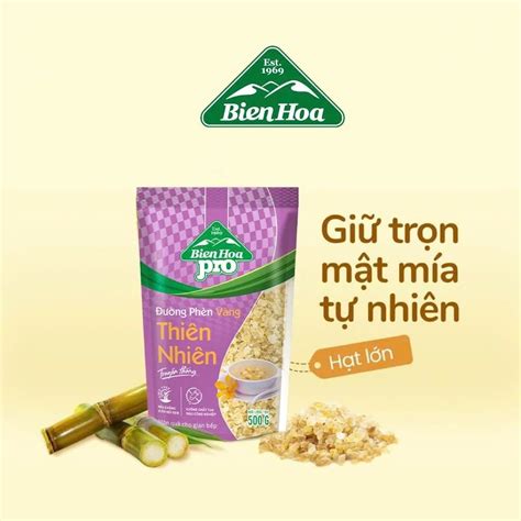Đường Phèn Vàng Thiên Nhiên Biên Hòa Pro Gói 500g