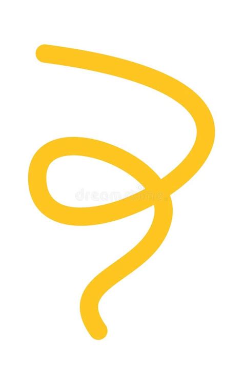 Hand Drawn Abstract Icon Curly Line Decor Element Stock Vector