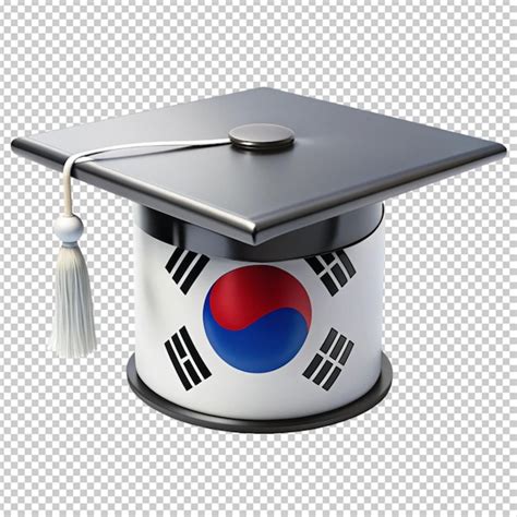 남한 발이 투명한 배경을 가진 졸업 모자 프리미엄 Ai 생성 Psd