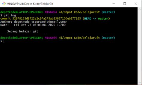 Belajar Git Melihat Log Revisi Pada Git Depot Kode