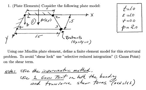 Solved Using One Mindlin Plate Element Define A Finite