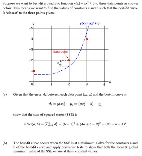 solved suppose we want to best fit a quadratic function