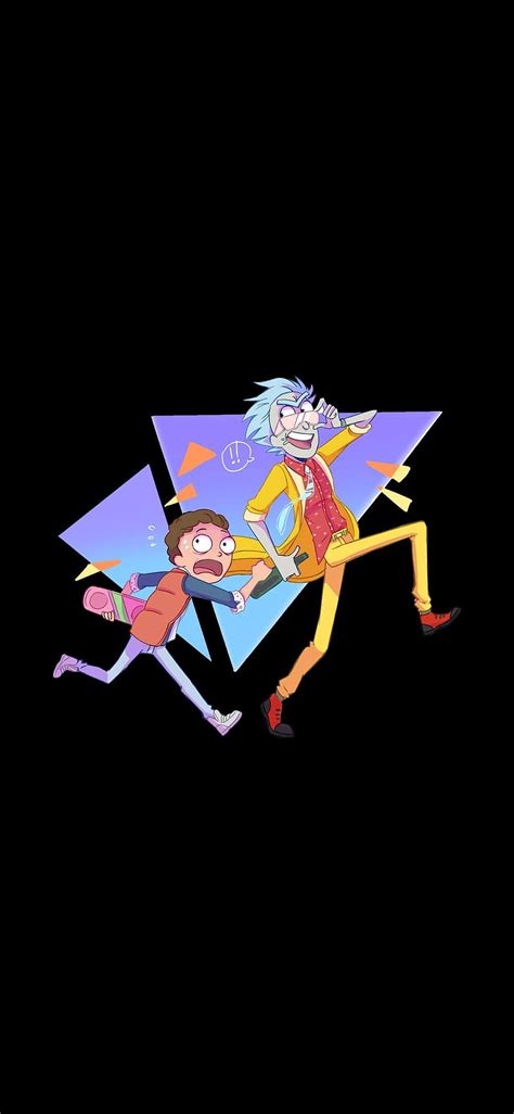 1080P Descarga Gratis Rick Y Morty Amoled Negro Oscuro Iphone