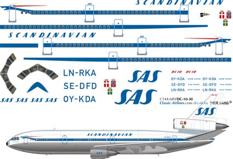 1 144 Scale Decal Sas Scandinavian Dc10 30