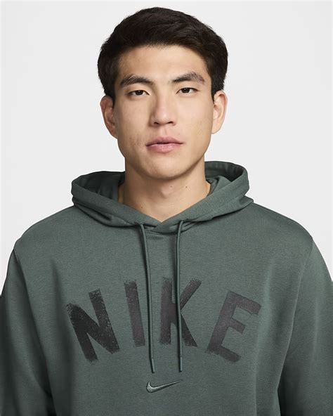 Nike Swoosh Mens Dri Fit French Terry Pullover Fitness Hoodie