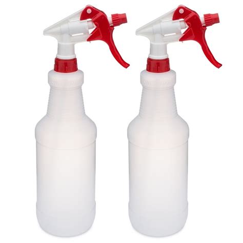 2 Pack Plastic Trigger Spray Bottle 32 Oz Heavy Duty Chemical Resistant