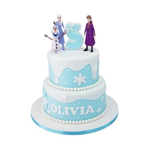 Elsa Anna And Olaf Cake