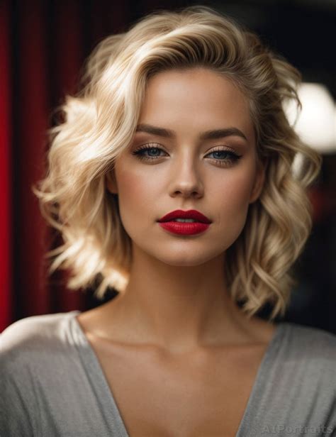 Blonde With Heavy Red Lipstick 014 By Ai Portraits On Deviantart