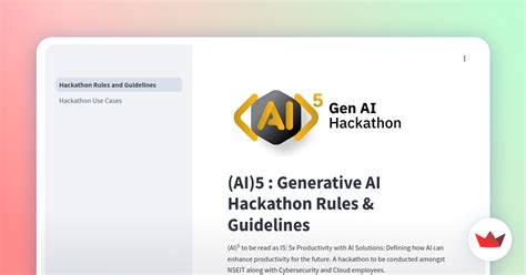 Hackathon Rules And Guidelines