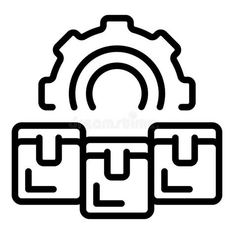 Parcel Work Gear Icon Outline Vector Time Clock Stock Illustration