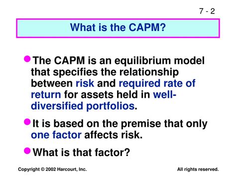 Ppt Chapter 7 Risk And Return Portfolio Theory And Asset Pricing