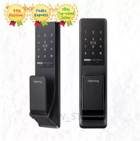 Zigbang Smart Door Lock Push Pull Double Lock Touch Pad Black Shp