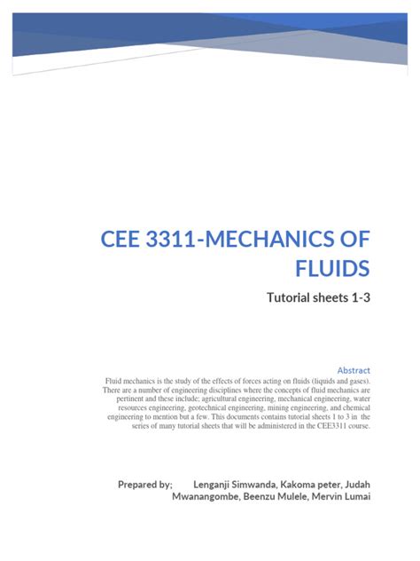 Tutorial Sheet 2019 On Hydrostatic Pressure Pdf Pressure Pressure