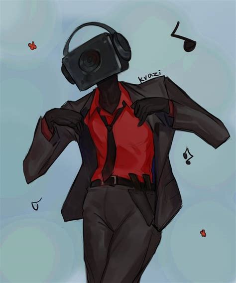 A Drawing Of A Man With Headphones On His Ears And Wearing A Red Shirt