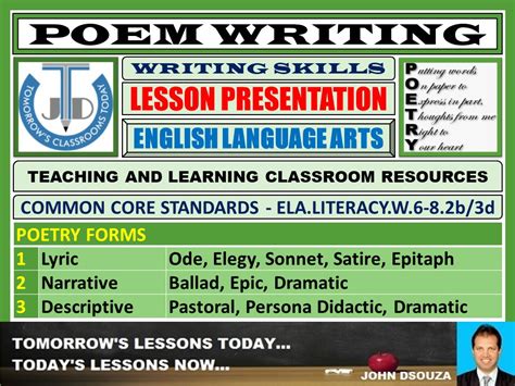 Poem Writing Ready To Use Lesson Presentation Teaching Resources
