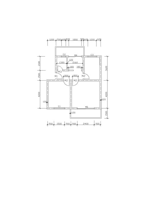 Cad建筑平面图基础练习 Word文档免费下载 文档大全