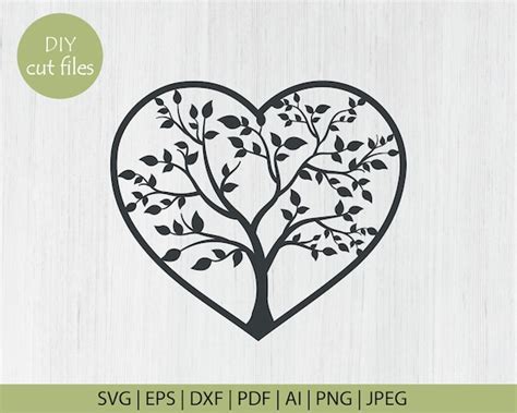 Heart Tree Of Life Svg Tree Of Life Paper Cut Svg Heart Tree Etsy