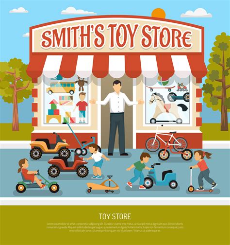 Toy Shop Flat Background 481993 Vector Art At Vecteezy