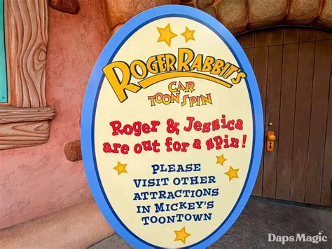 Roger Rabbits Car Toon Spin Closes For Refurbishment At Disneyland