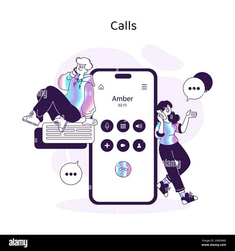 Voice Call Visualization Individuals Engage In A Phone Conversation