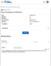 Master Cloud Computing On AWS With Graded Quiz Questions Course Hero