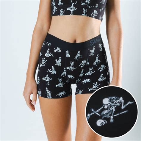 Glow In The Dark Skeletons Womens Boxers Underwear The Bareback Bones