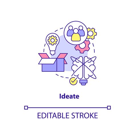 Ideate Concept Icon Generate Creative Ideas Design Thinking Process Abstract Idea Thin Line