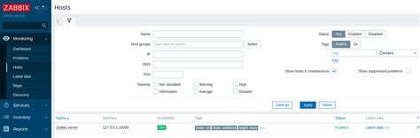 [cetic zabbix] warning message in the frontend · issue 71 · cetic helm