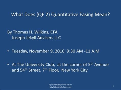 Quantitative Easing A Tutorial Ppt