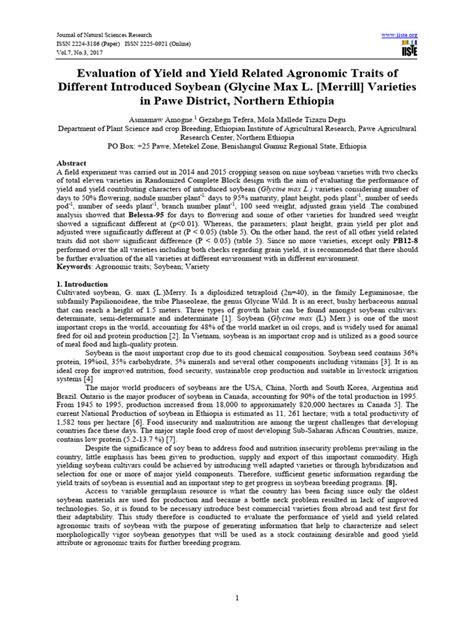 Soybean Yield And Agronomic Performances Pdf Soybean Plant Breeding