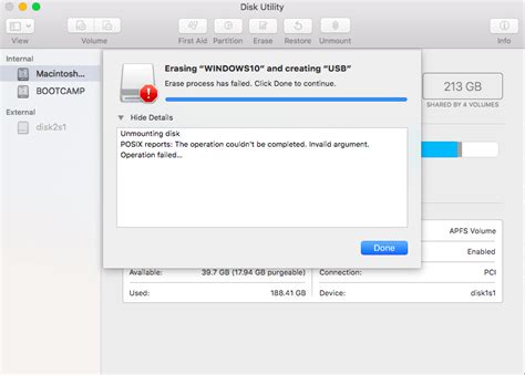 Erasing Usb Disk Mounted With Windows 10 R Bootcamp