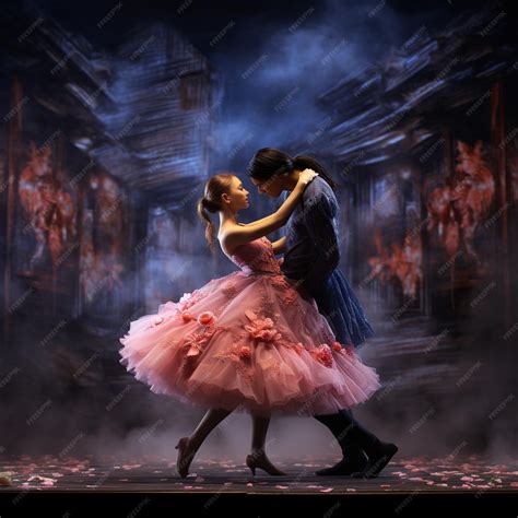 Premium Ai Image Illustration Of Two Ballet Dancers On Stageballeta