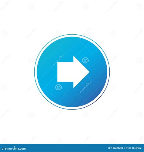 White Right Rounded Arrow With In Blue Circle Icon Isolated On White