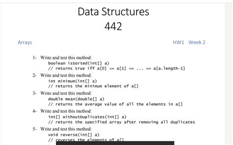 solved data structures 442 hw1 week 2 1 write and test this